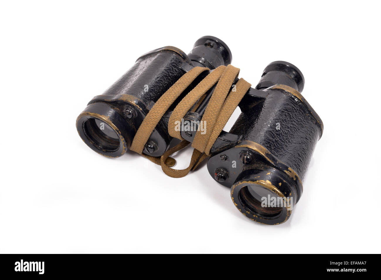 Military binoculars of the British army isolated on a white background ...
