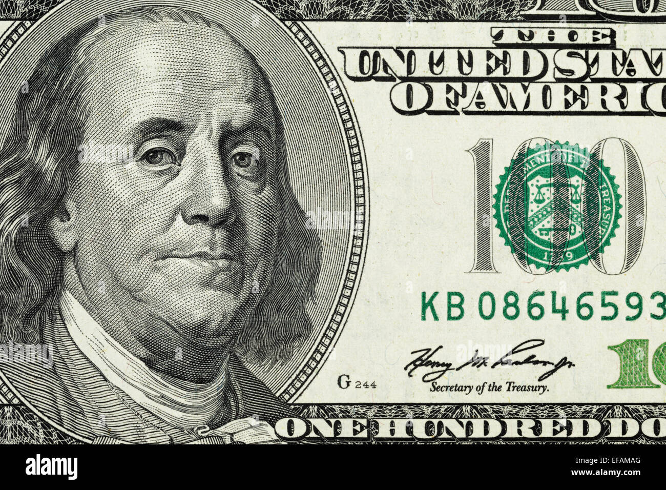 close up photo of one hundred dollar note Stock Photo - Alamy