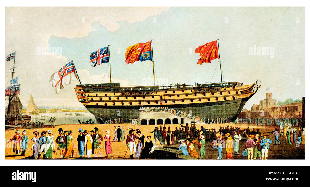 Launch Woolwich H.M.S. Nelson 120 guns. Cut down 1859 and given engines ...