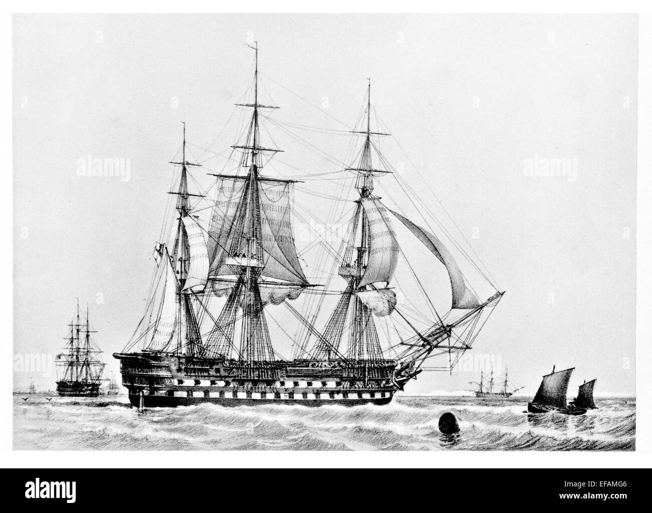 H.M.S.Asia 84 Gun Built of Teak Bombay 1824 Flagship at Navarino 1827 ...