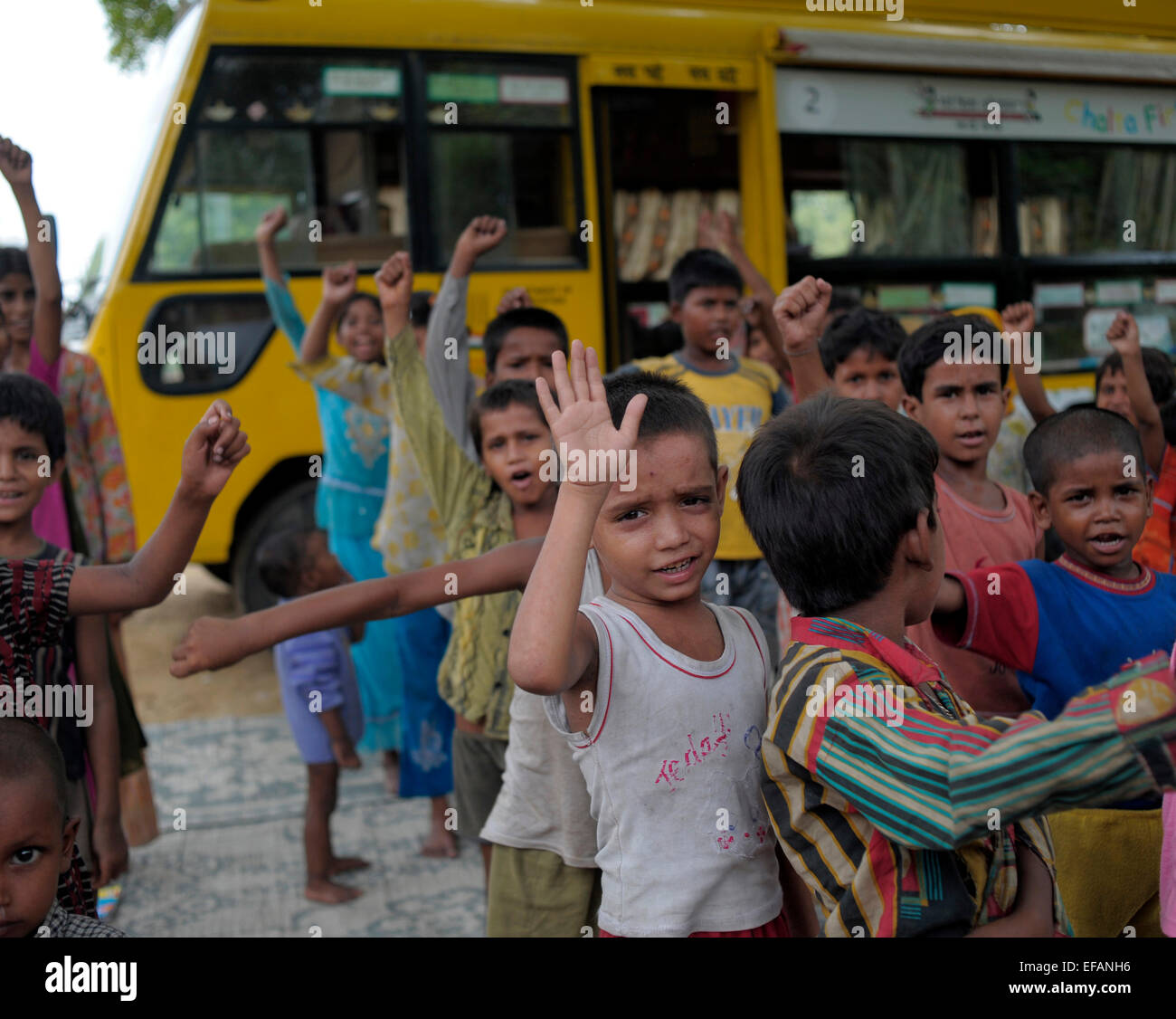 bus schools visit slum areas of delhi india to provide kids with ...