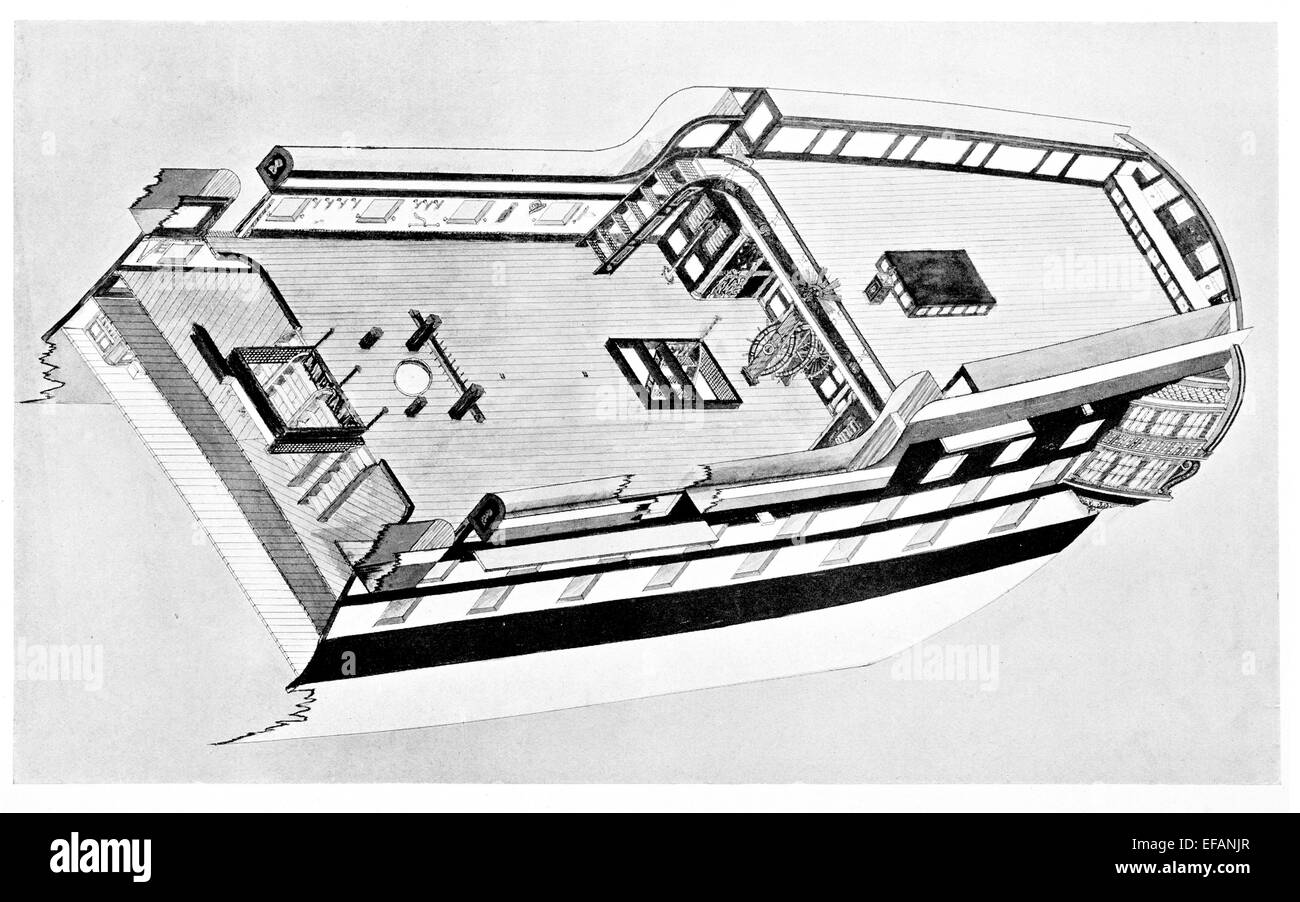 Quarter deck and poop of the Canopus 1797 Stock Photo - Alamy