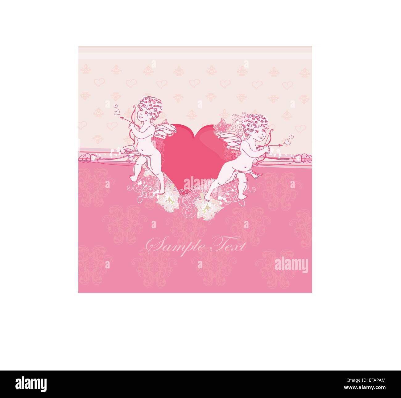 happy valentines day card with cupid Stock Vector Image & Art - Alamy
