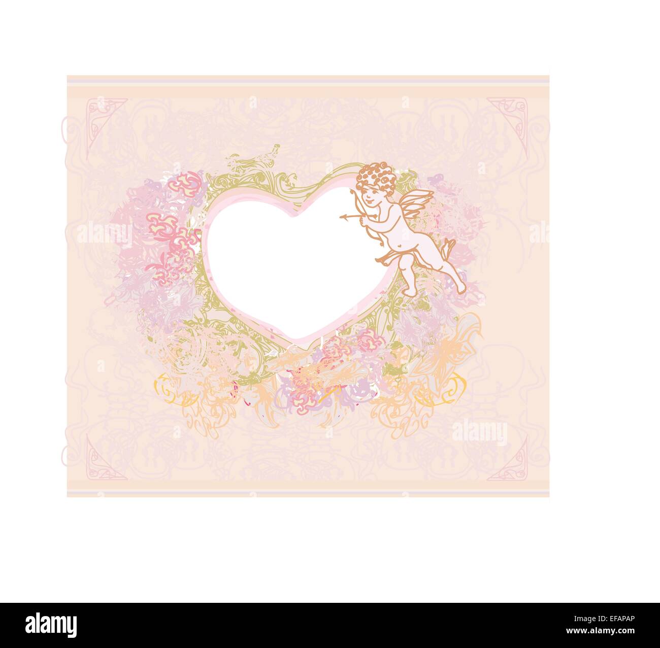 happy valentines day card with cupid Stock Vector Image & Art - Alamy