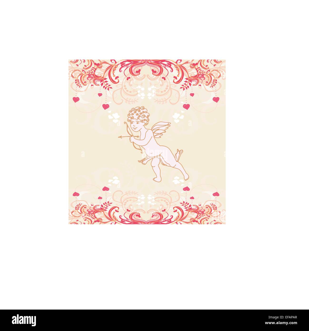 happy valentines day card with cupid Stock Vector Image & Art - Alamy