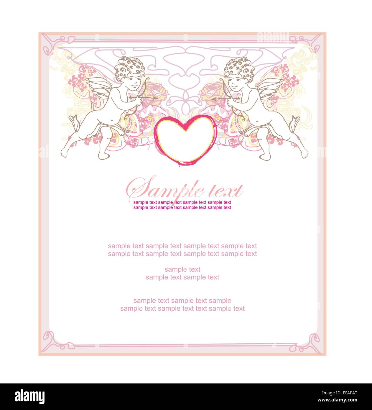 happy valentines day card with cupid Stock Vector Image & Art - Alamy