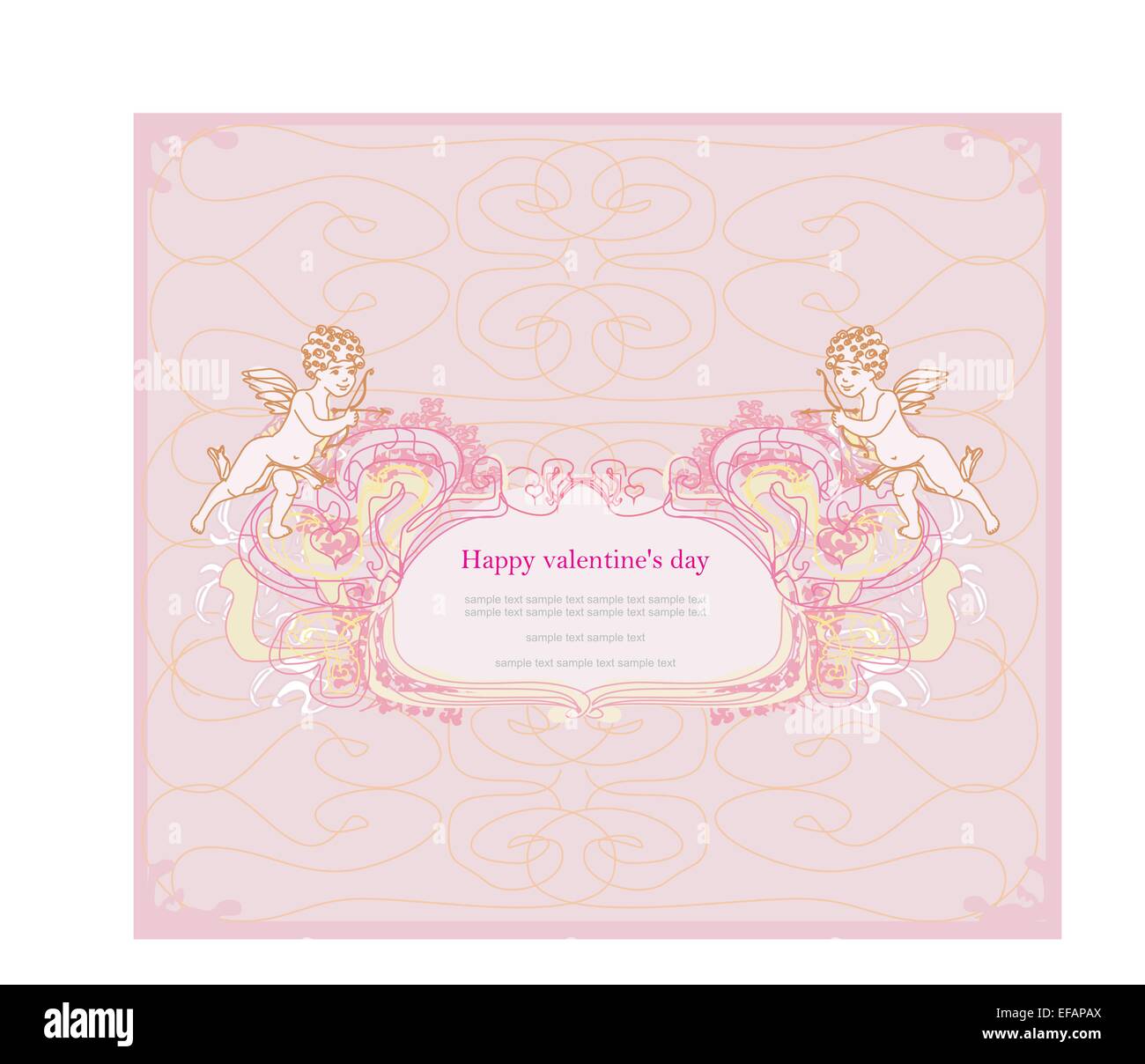 happy valentine's day card with cupid Stock Vector Image & Art - Alamy