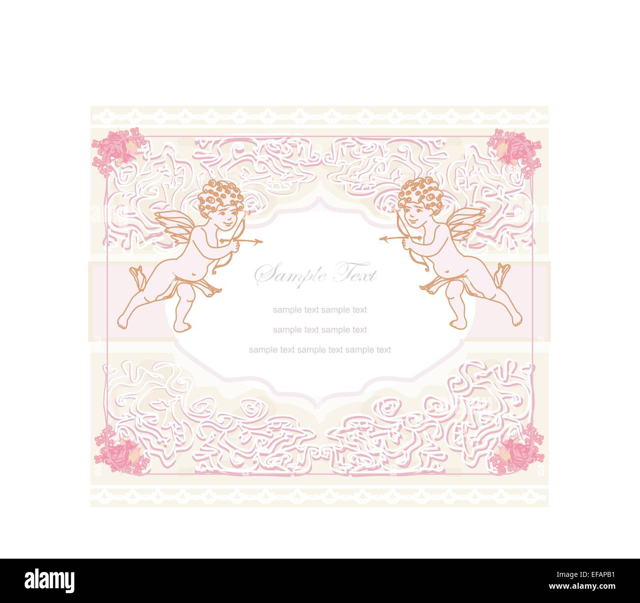happy valentine's day card with cupid Stock Vector Image & Art - Alamy