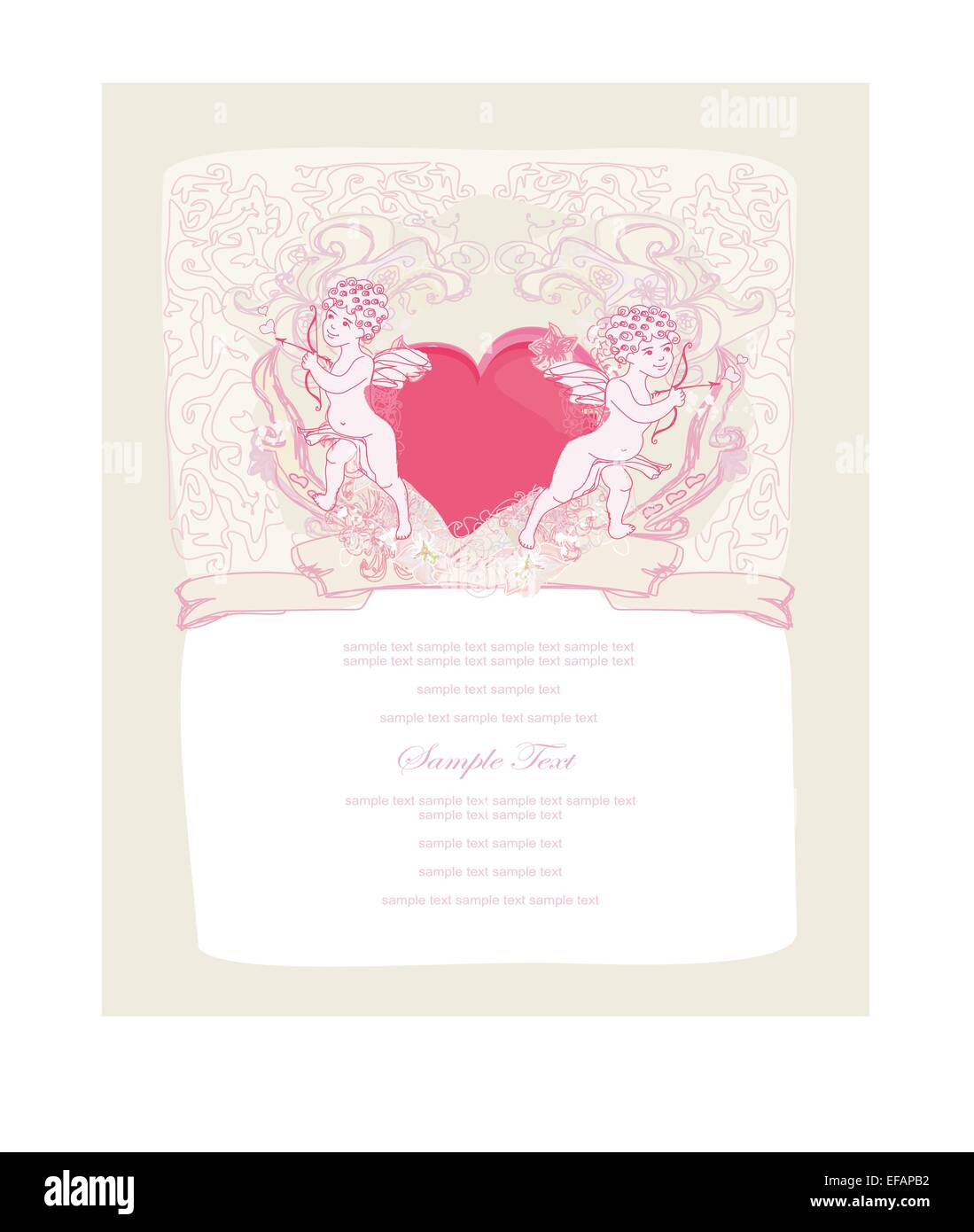 happy valentine's day card with cupid Stock Vector Image & Art - Alamy