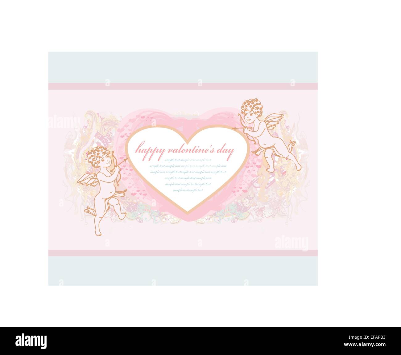 happy valentine's day card with cupid Stock Vector Image & Art - Alamy