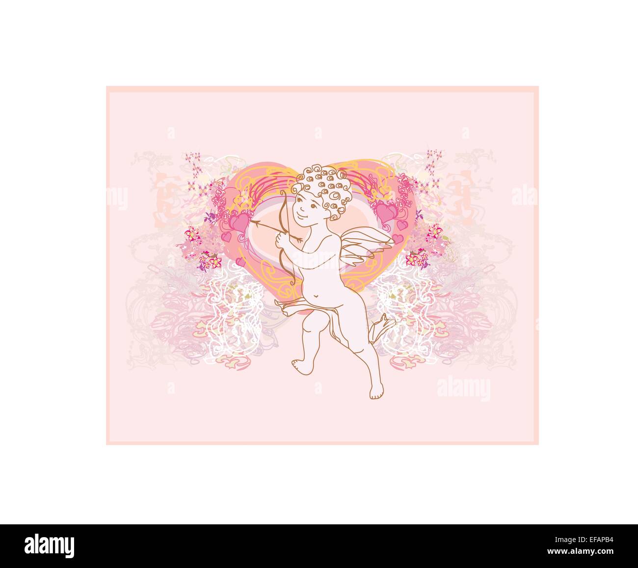 happy valentine's day card with cupid Stock Vector Image & Art - Alamy