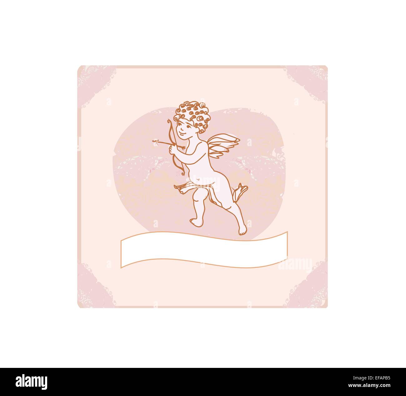 happy valentine's day card with cupid Stock Vector Image & Art - Alamy