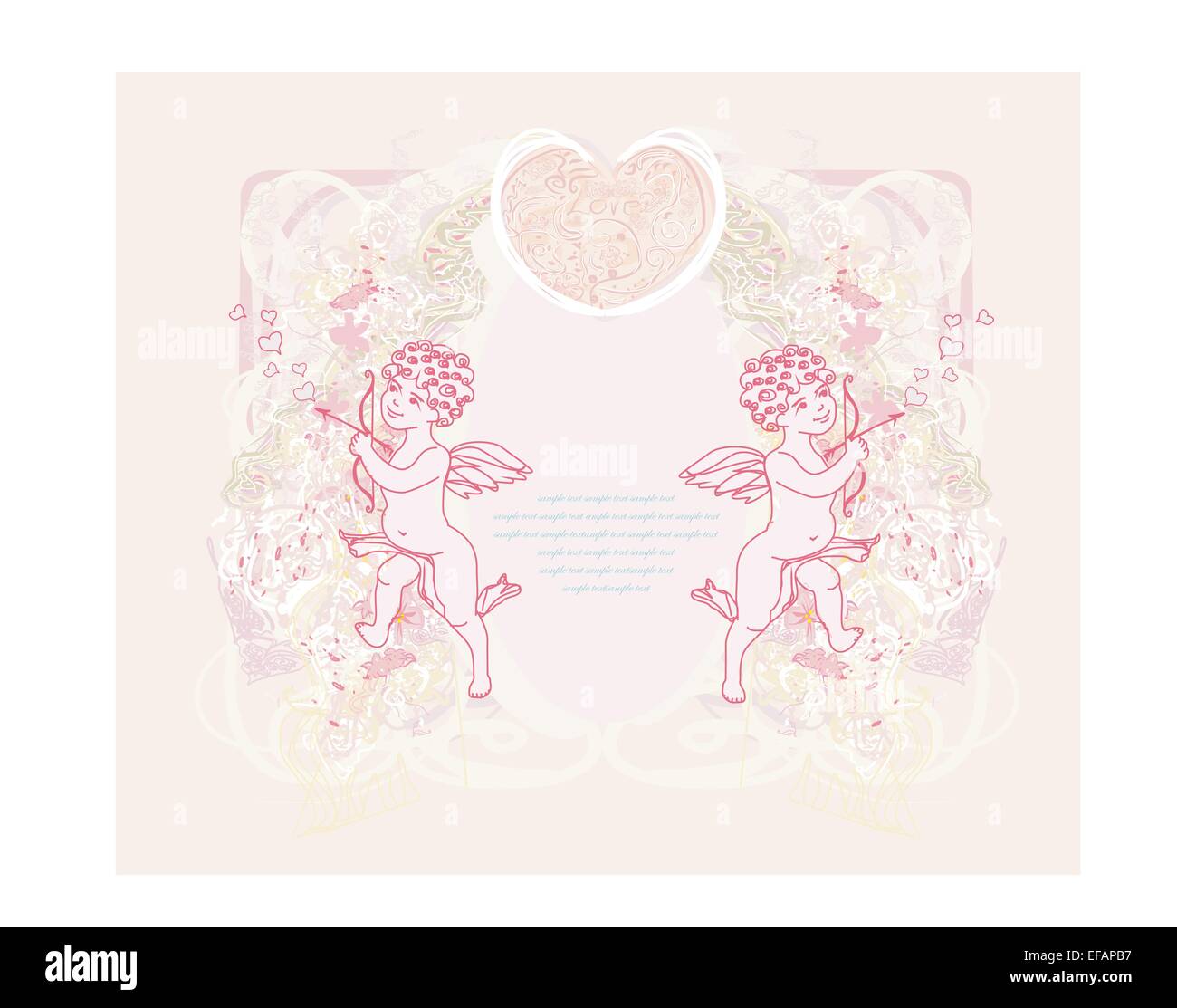 happy valentine's day card with cupid Stock Vector Image & Art - Alamy