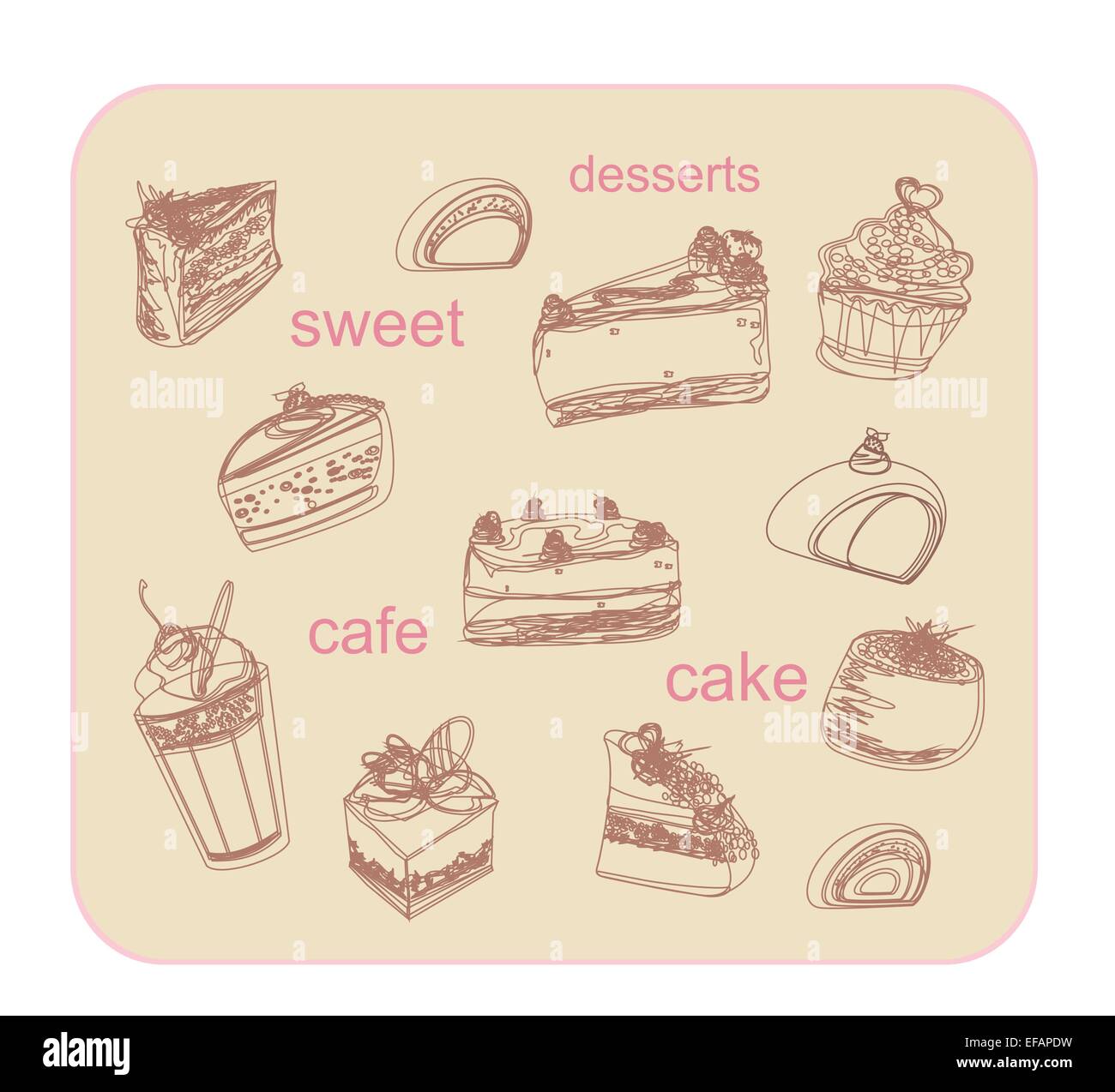 sweet dessert background card Stock Vector Image & Art - Alamy