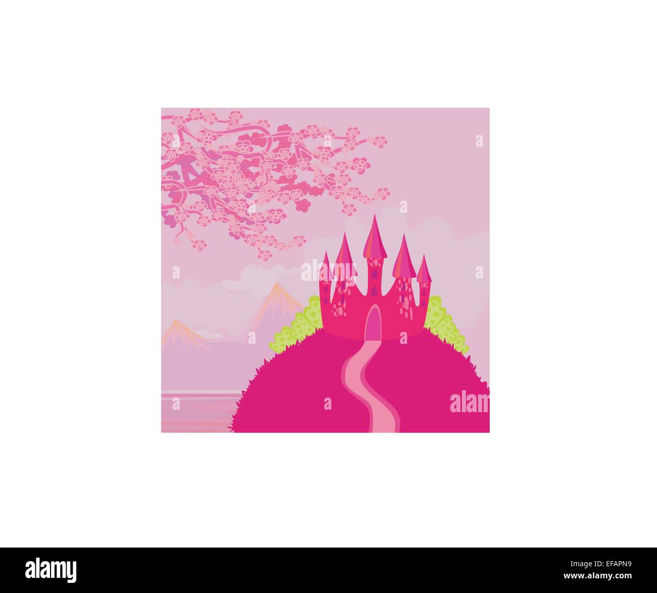 Magic Fairy Tale Princess Castle landscape Stock Vector Image & Art - Alamy