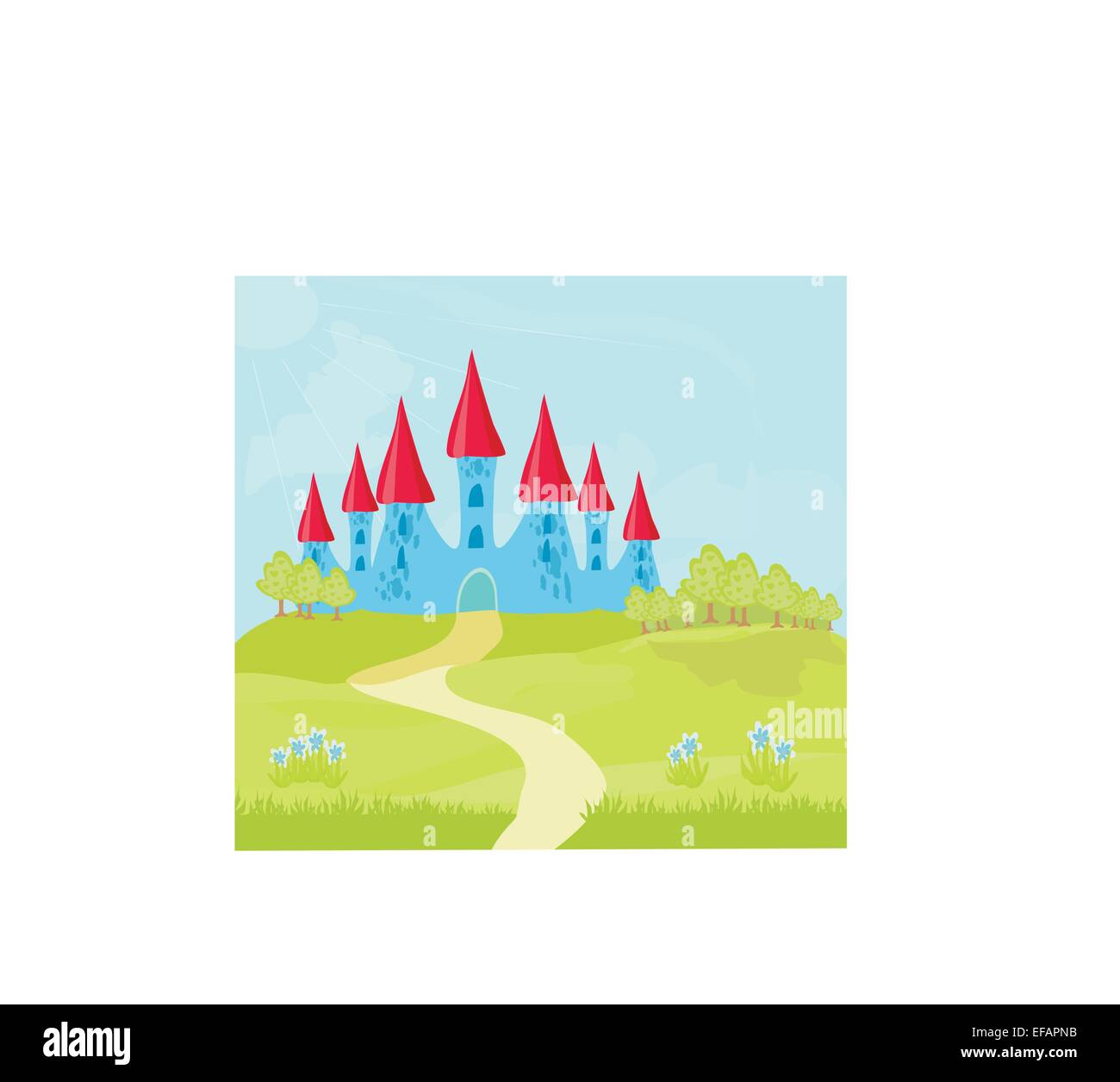 Magic Fairy Tale Princess Castle landscape Stock Vector Image & Art - Alamy