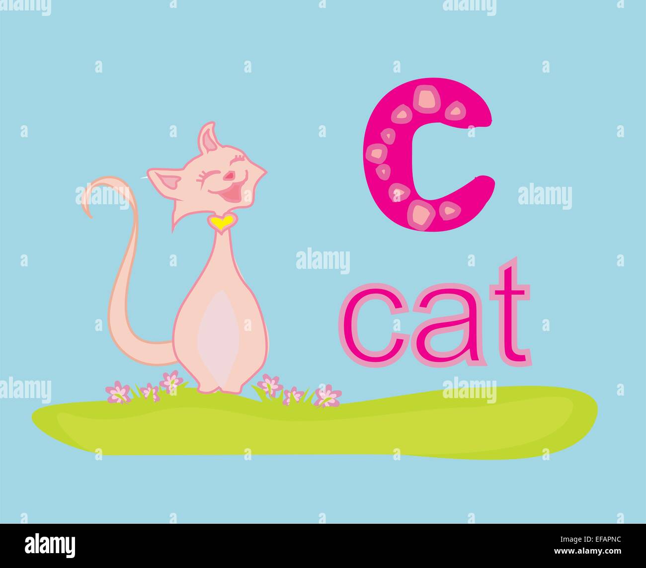 illustration of animal alphabet C with cat Stock Vector Image & Art - Alamy