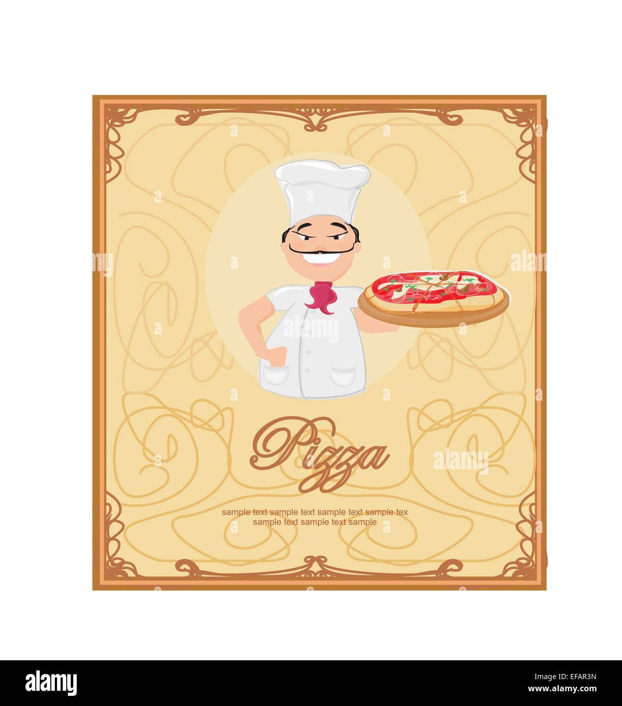 Pizza Menu with chef Template Stock Vector Image & Art - Alamy