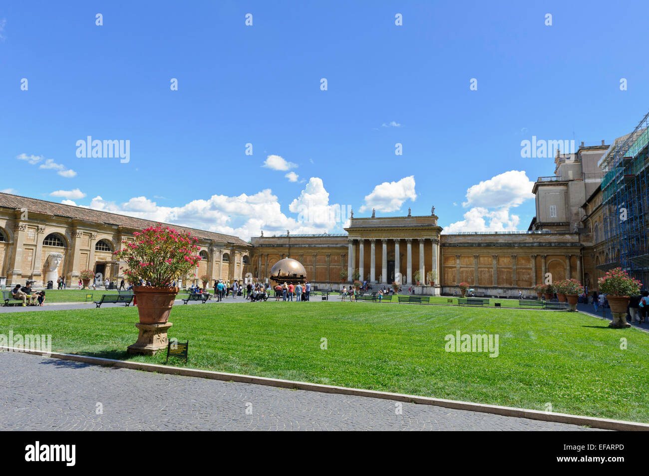 The Vatican Museum courtyard with a huge golden sphere, Rome, Italy ...