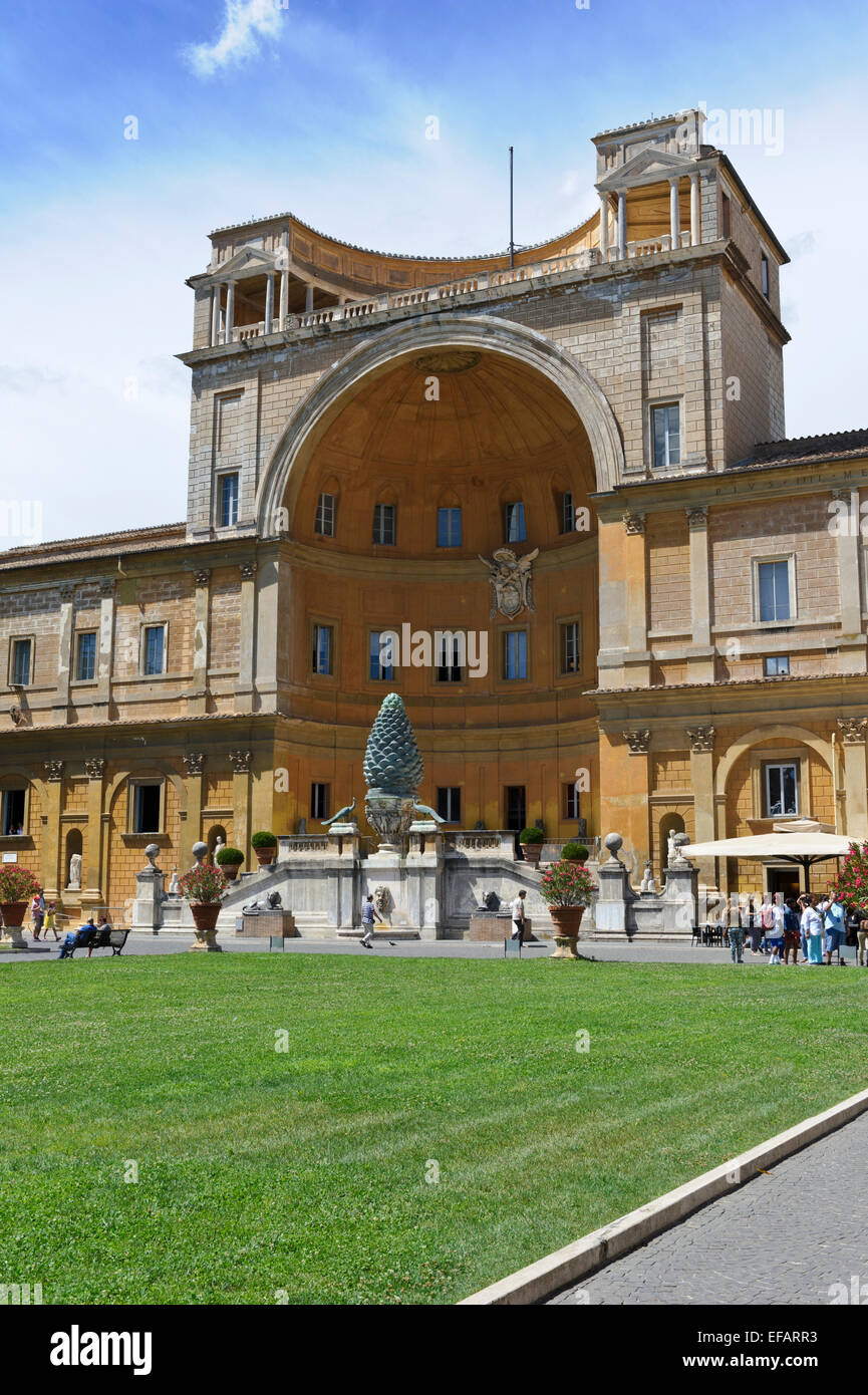 The Vatican Museum courtyard with a huge golden sphere, Rome, Italy ...
