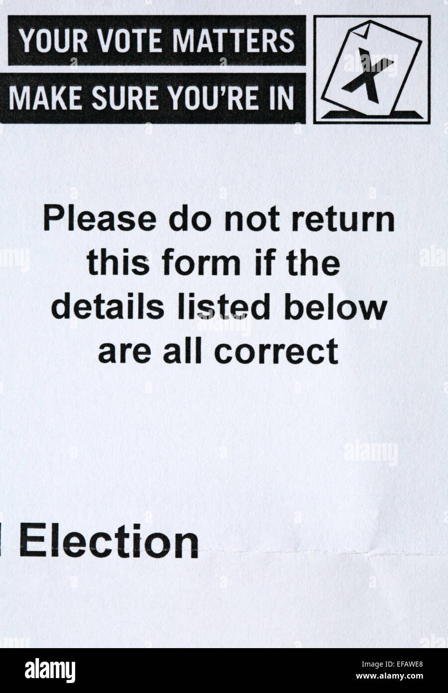 Your vote matters make sure you're in - details on letter from ...