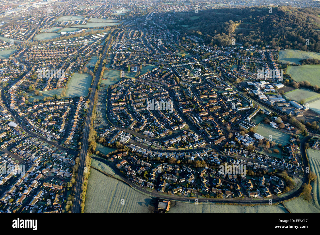 An aerial view of the Gloucester suburb of Tuffley Stock Photo - Alamy