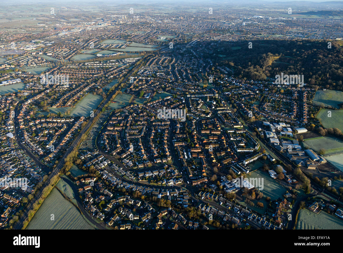 An aerial view of the Gloucester suburb of Tuffley Stock Photo - Alamy