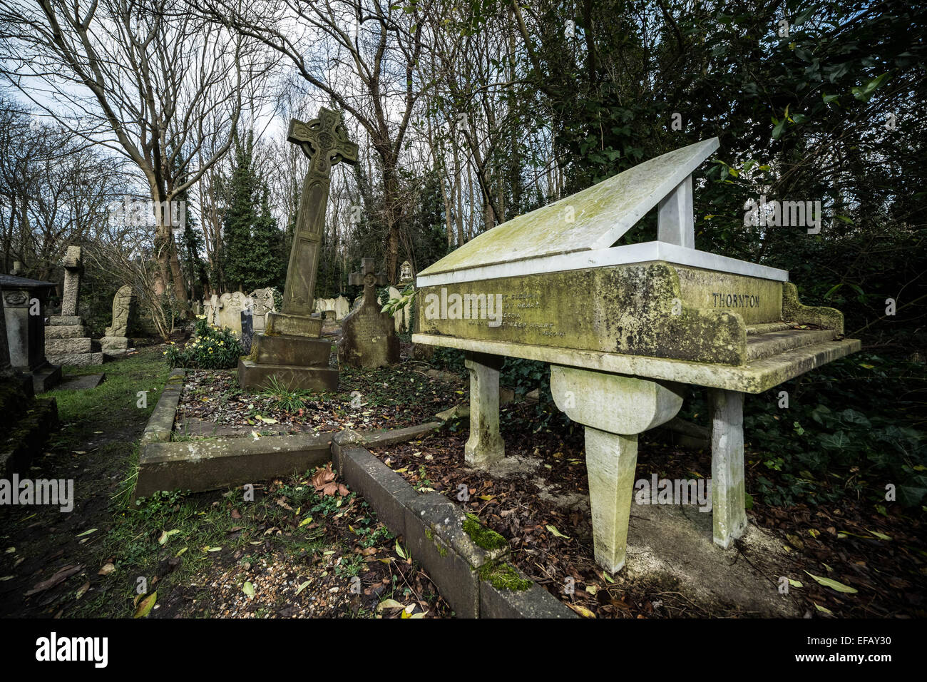 Grave of Harry Thornton in Highgate Cemetery (east), North London, UK ...