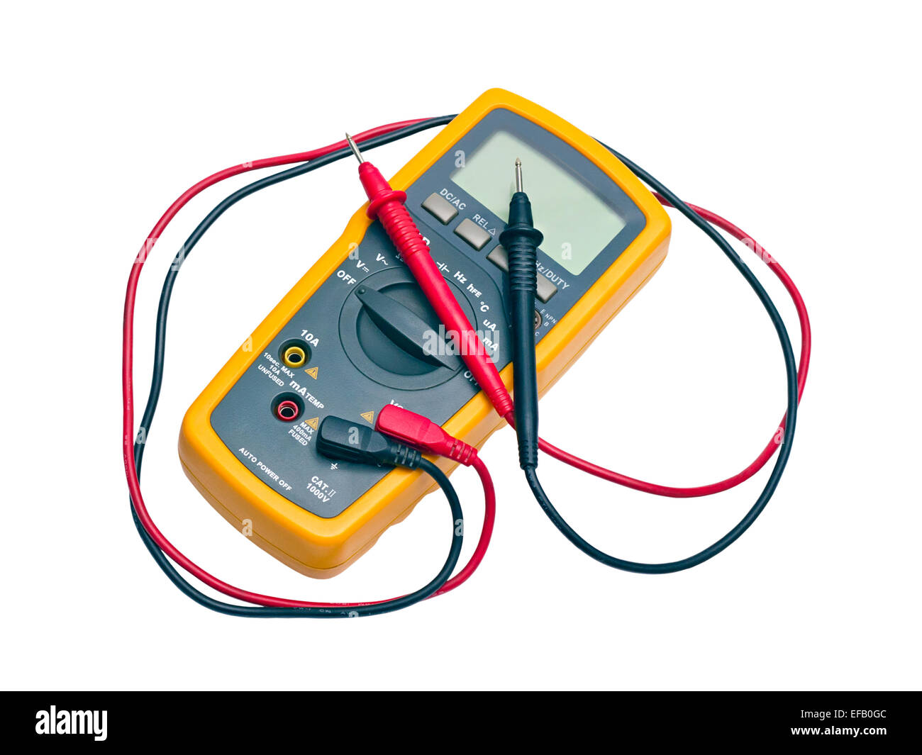 Digital yellow multimeter isolated on white background Stock Photo - Alamy