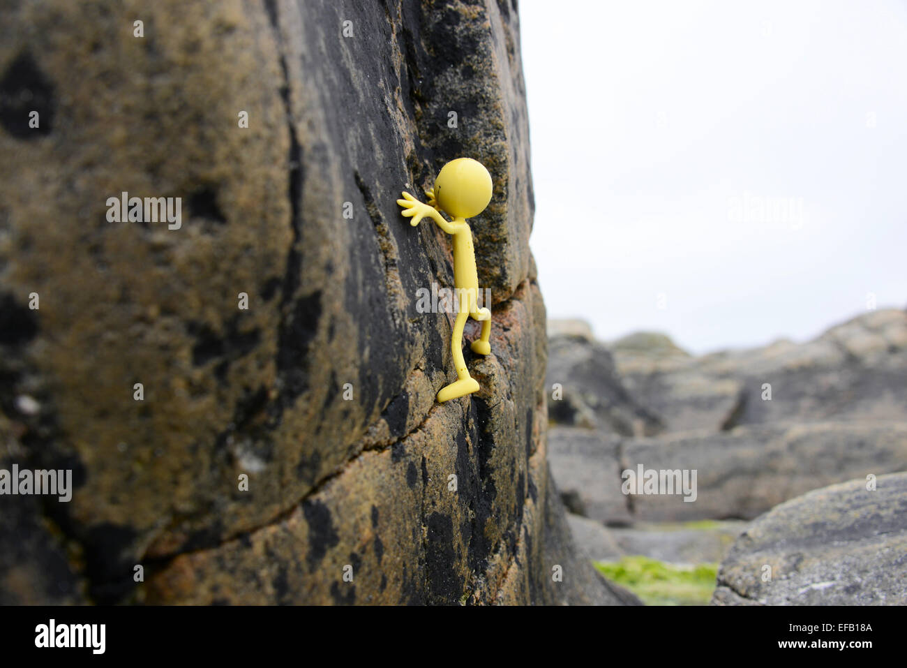 Yellow Smiley Man on holiday in the Outer Hebrides - Here he's engaging ...