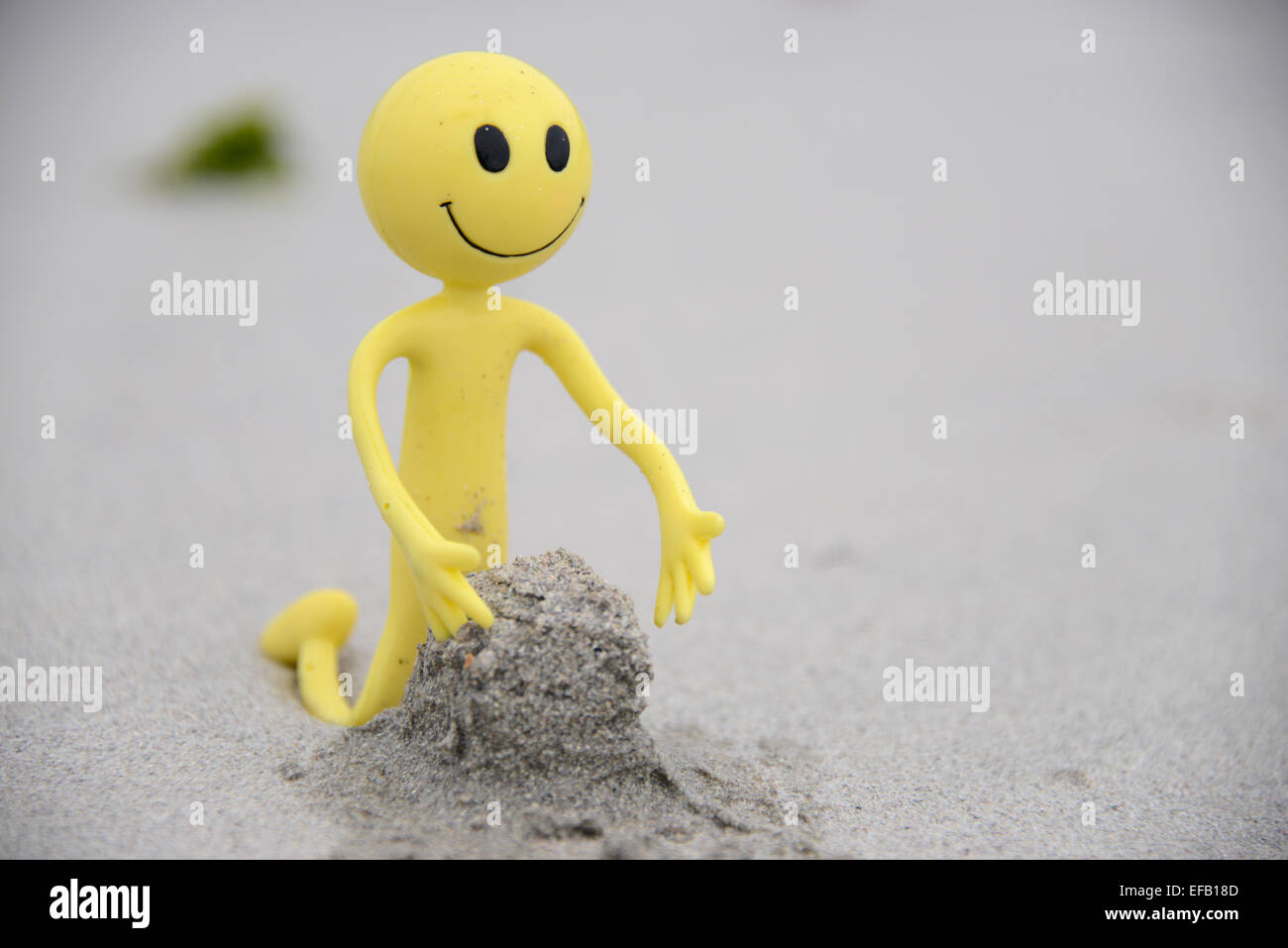 Yellow Smiley Man on holiday in the Outer Hebrides - Here he's making ...