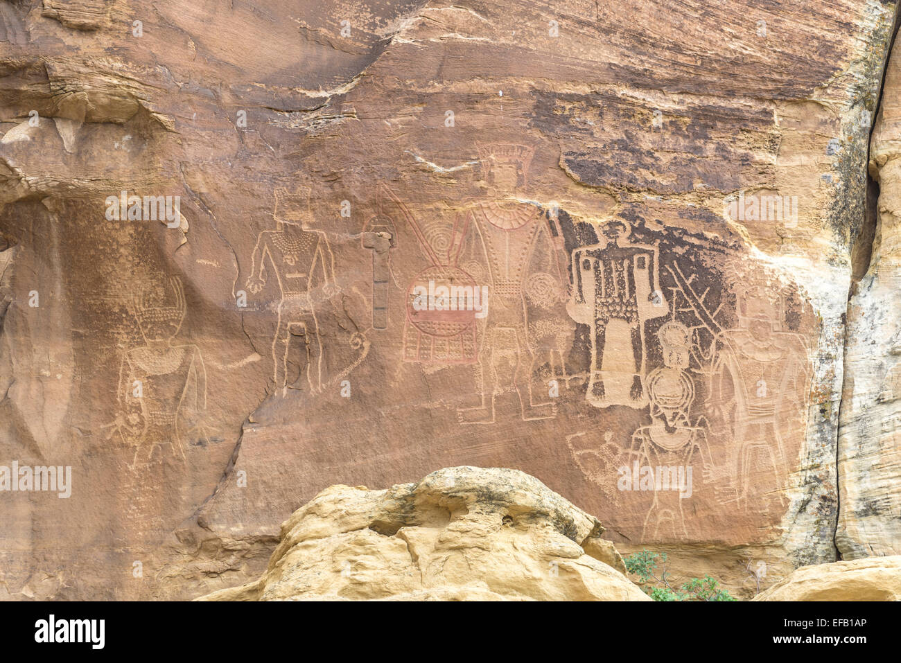 Fremont-style petroglyphs at the McConkie Ranch, Vernal, Utah, United ...