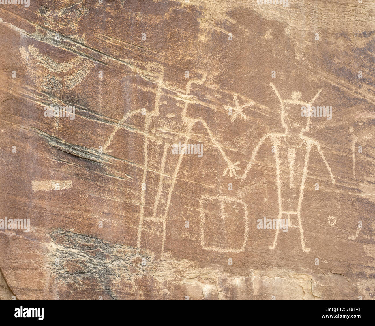 Fremont-style petroglyphs at the McConkie Ranch, Vernal, Utah, United ...