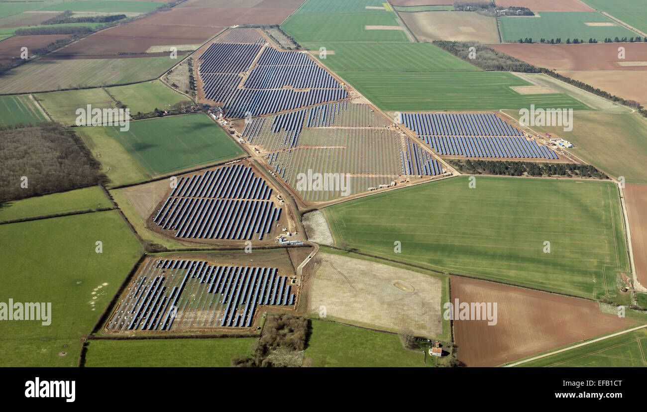 aerial view of a solar farm in the UK Stock Photo - Alamy