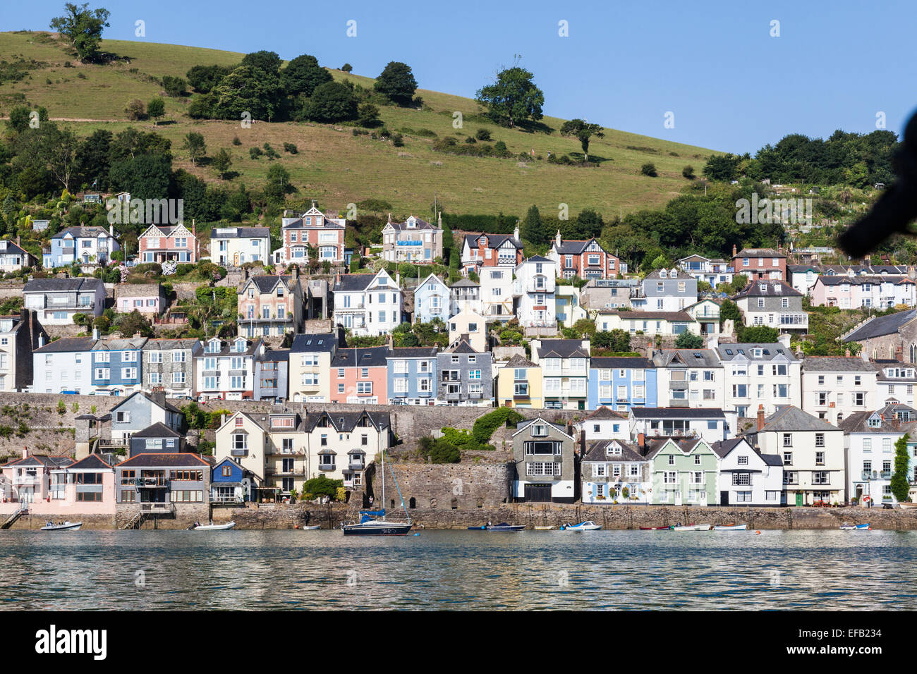 view of Dartmouth Devon UK from the River Dart Stock Photo - Alamy