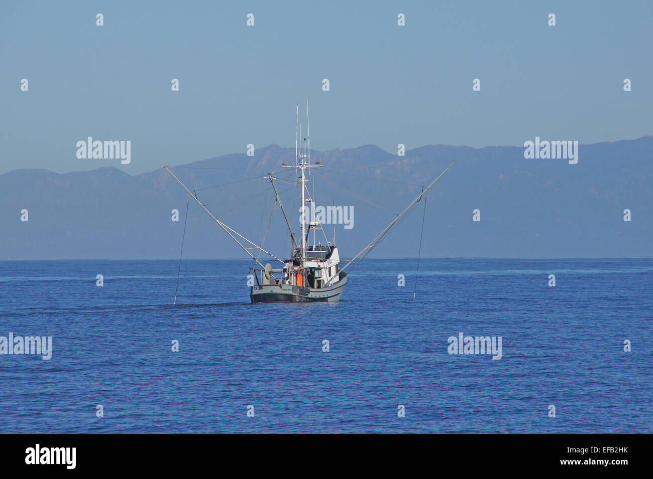 Commercial Fishing Boat trolling California Coast Stock Photo - Alamy