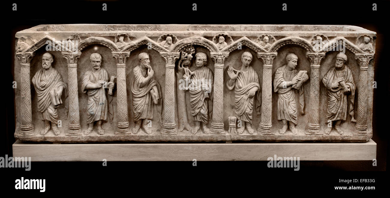 Sarcophagus Christ Among Apostles found Vatican Necropolis 375-400 AD ...