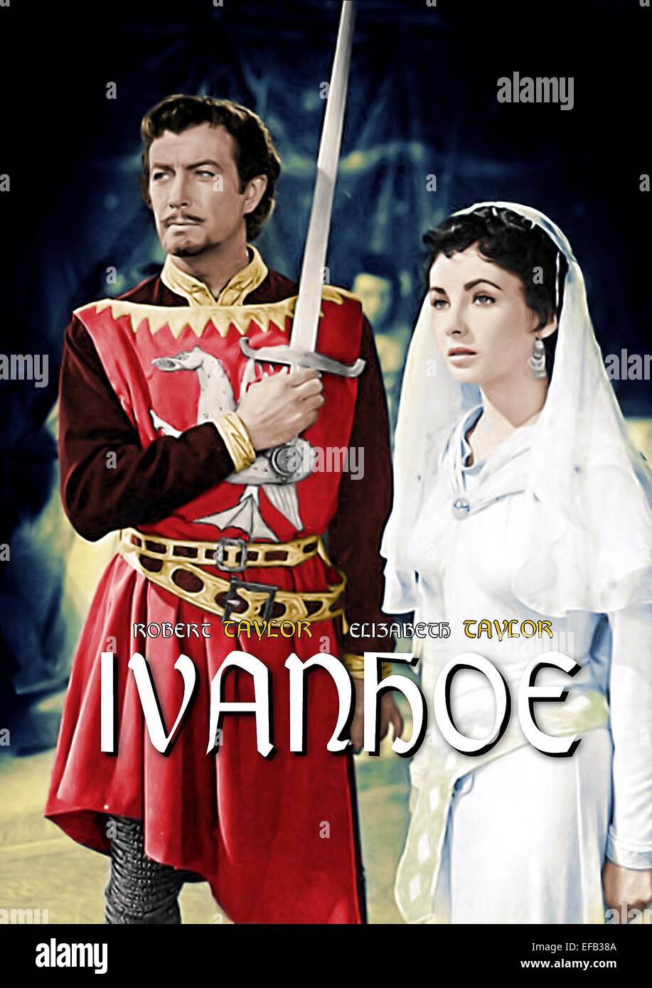 ROBERT TAYLOR, ELIZABETH TAYLOR POSTER, IVANHOE, 1952 Stock Photo - Alamy