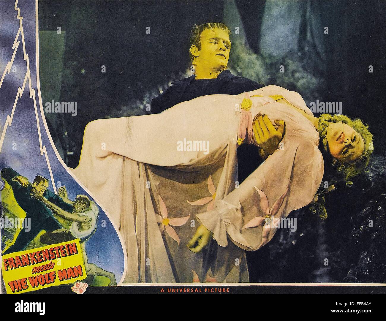 BELA LUGOSI, ILONA MASSEY POSTER, FRANKENSTEIN MEETS THE WOLF MAN, 1943 ...