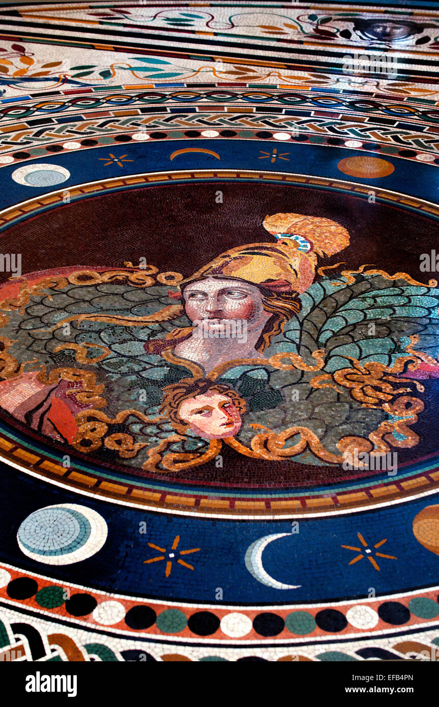 Mosaic with the bust of Athena, 1st century BC Sala a Croce Greca of ...