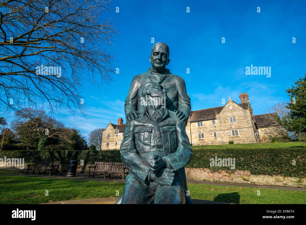 Sir Archibald McIndoe statue in East Grinstead. West Sussex. England ...
