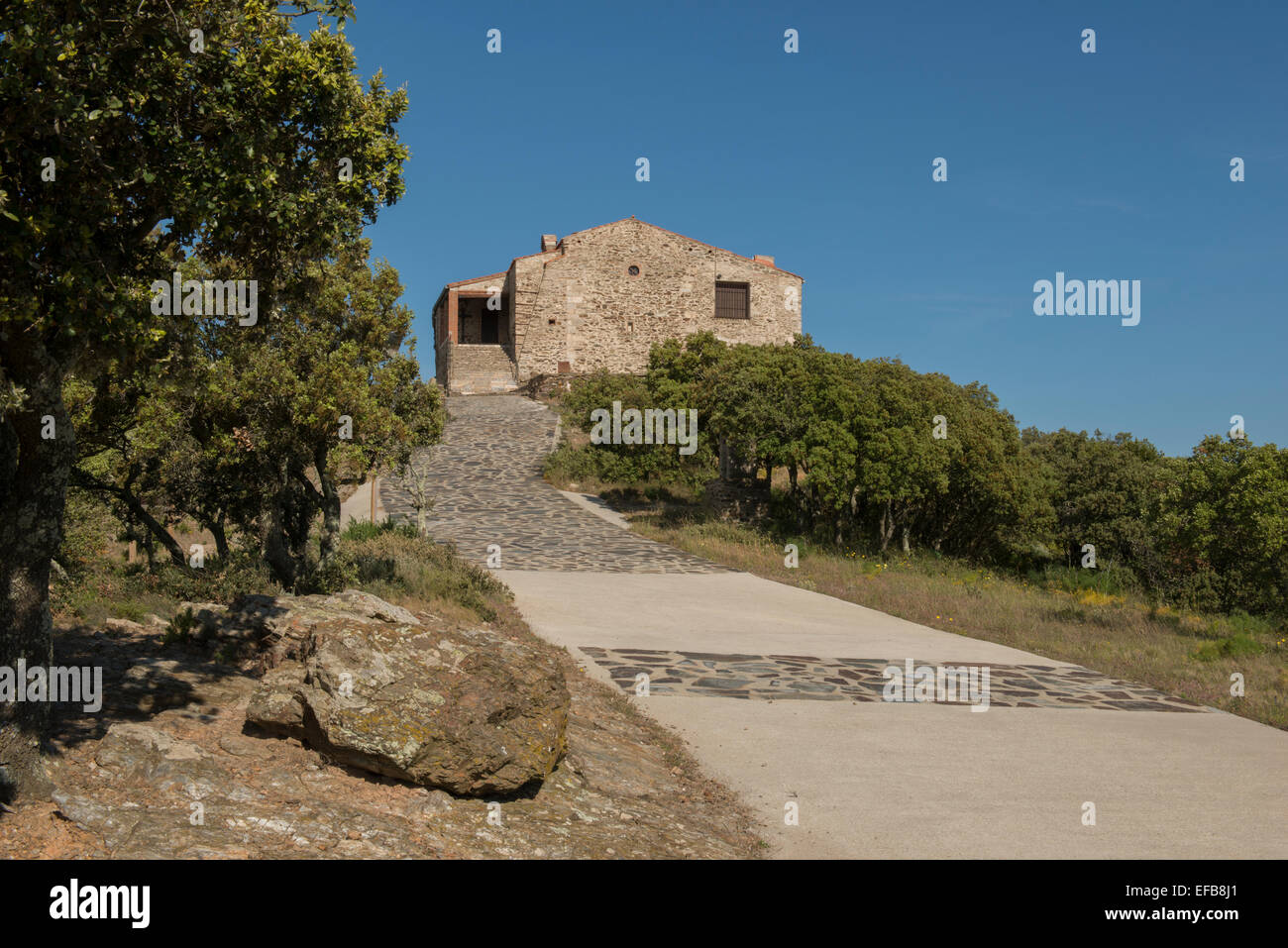 Hermitage of Forca Real near Millas in the Pyrenees Orientales Stock ...