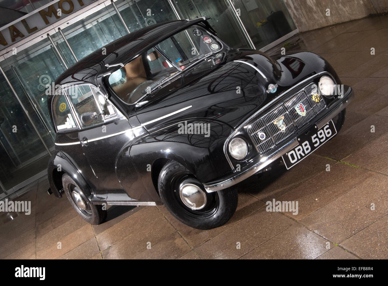 Morris Minor low light British classic car Stock Photo - Alamy