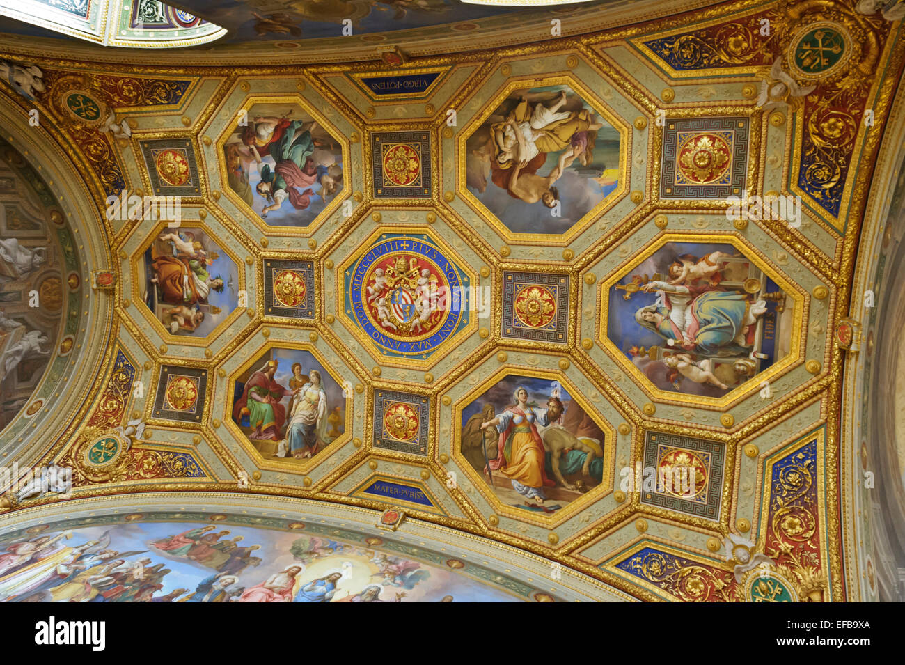 The colourful painted ceiling at the Vatican, Rome, Italy Stock Photo ...