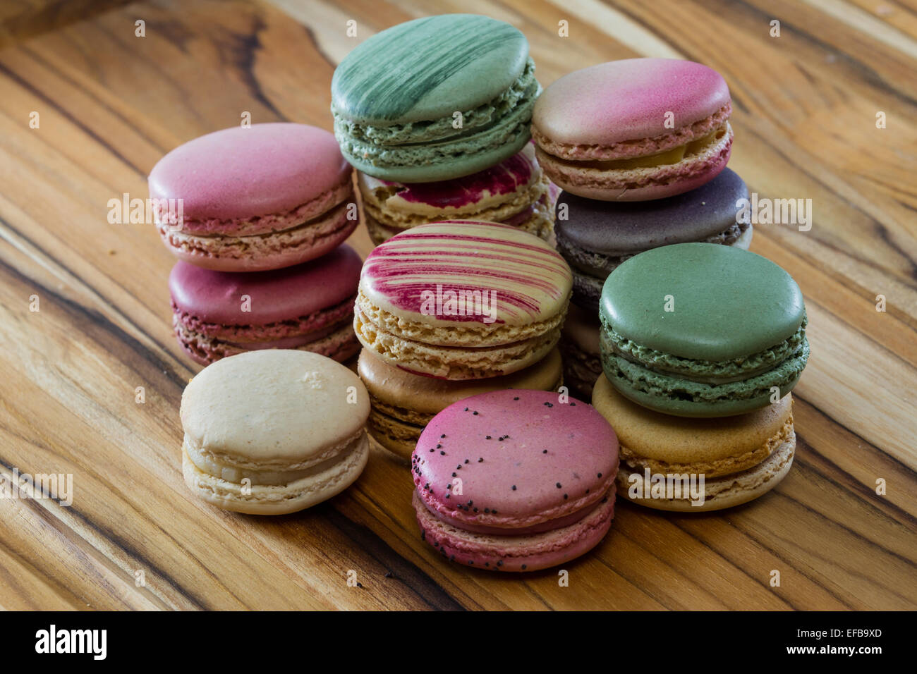 assortment of classic fresh macaroons in a variety of colors and ...