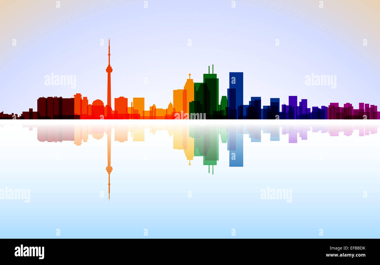 Colorful City Toronto panorama Stock Photo - Alamy