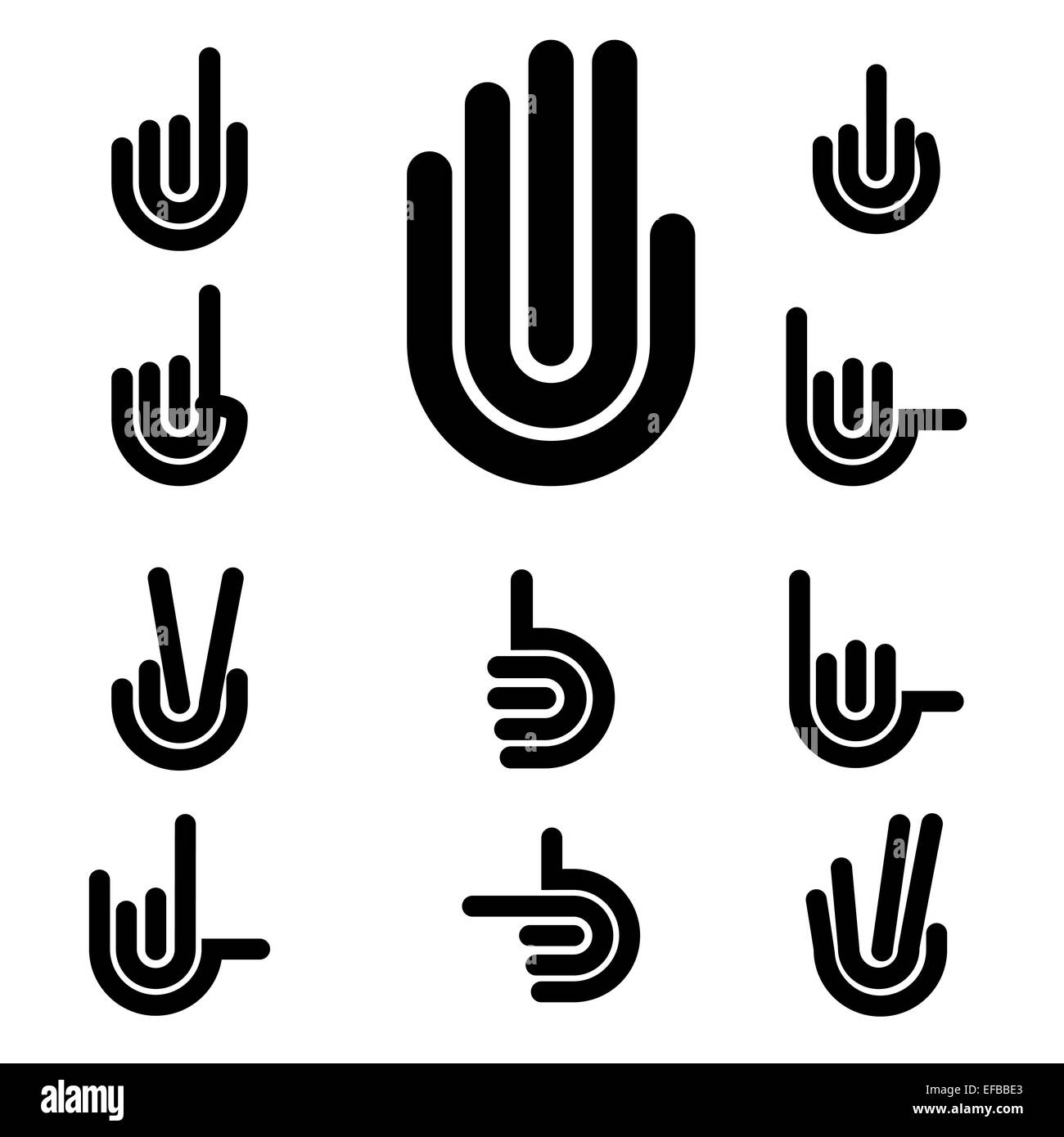 Hand signals vector hi-res stock photography and images - Alamy