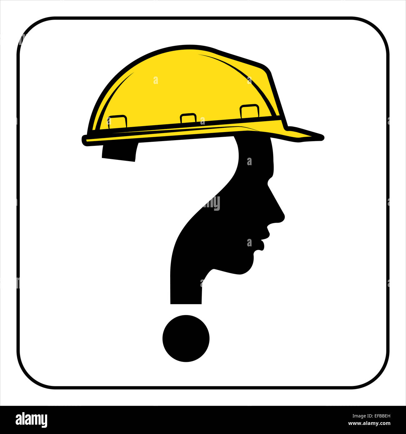 Modern worker man sign with question mark Stock Photo - Alamy