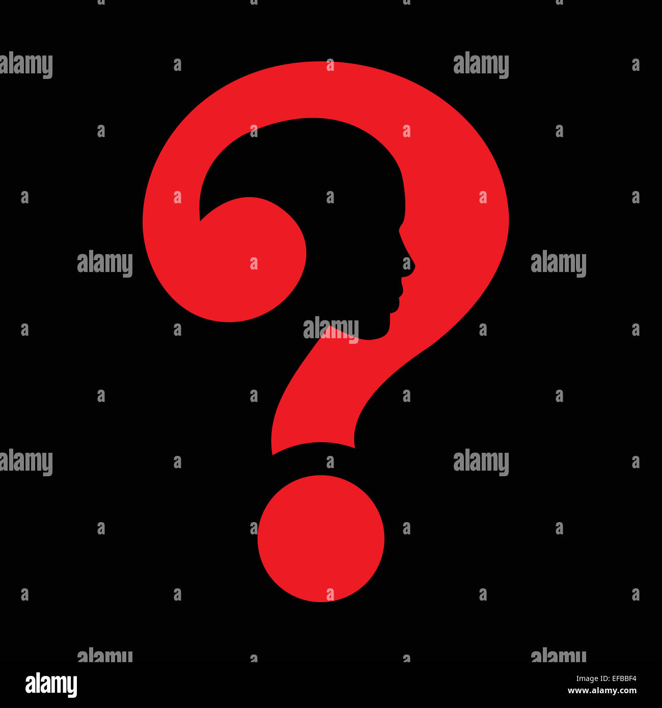 Question mark human head symbol Stock Photo - Alamy