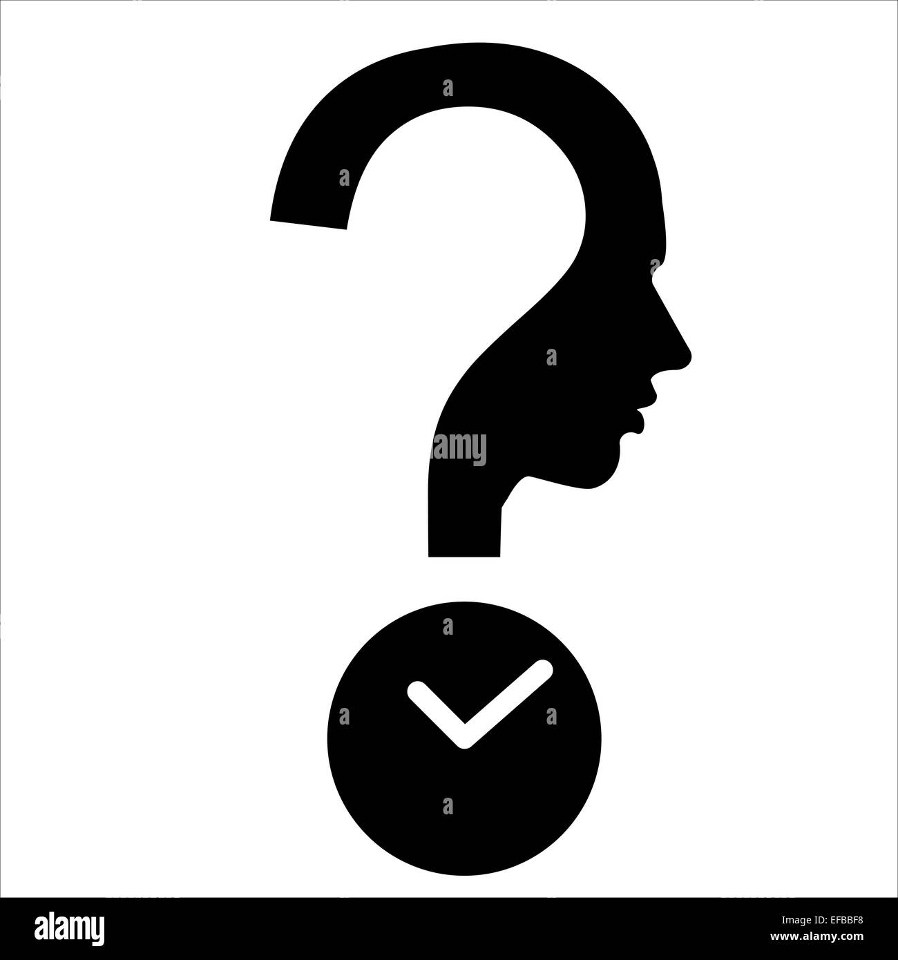 Question mark human head with timer - DeadLine symbol Stock Photo - Alamy